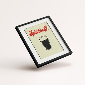 Guinness Split the G Cursive Retro Style Print, Downloadable Wall Art ...