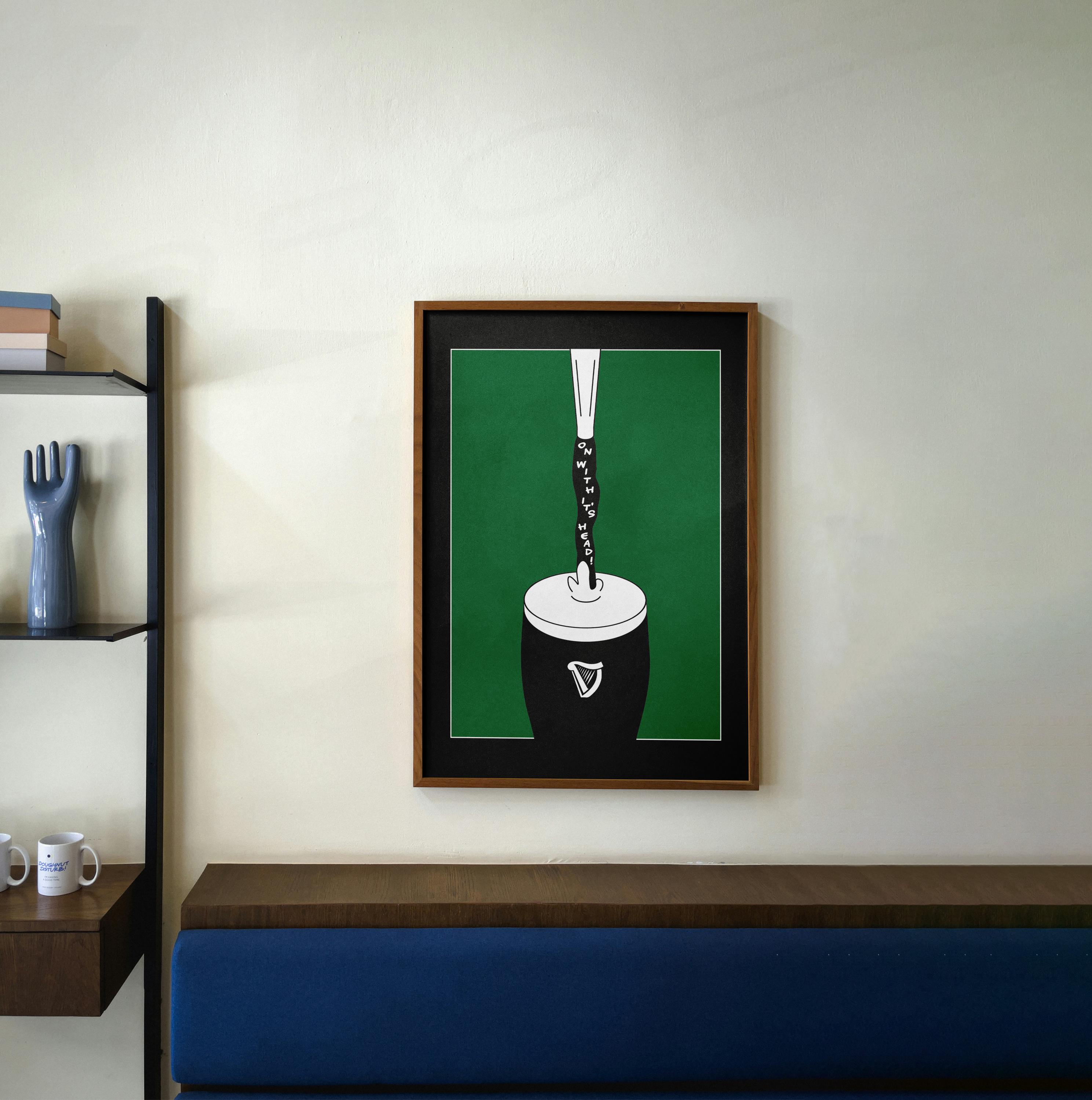 Guinness "on With It's Head" Modern Style Digital Wall Art Print - Etsy