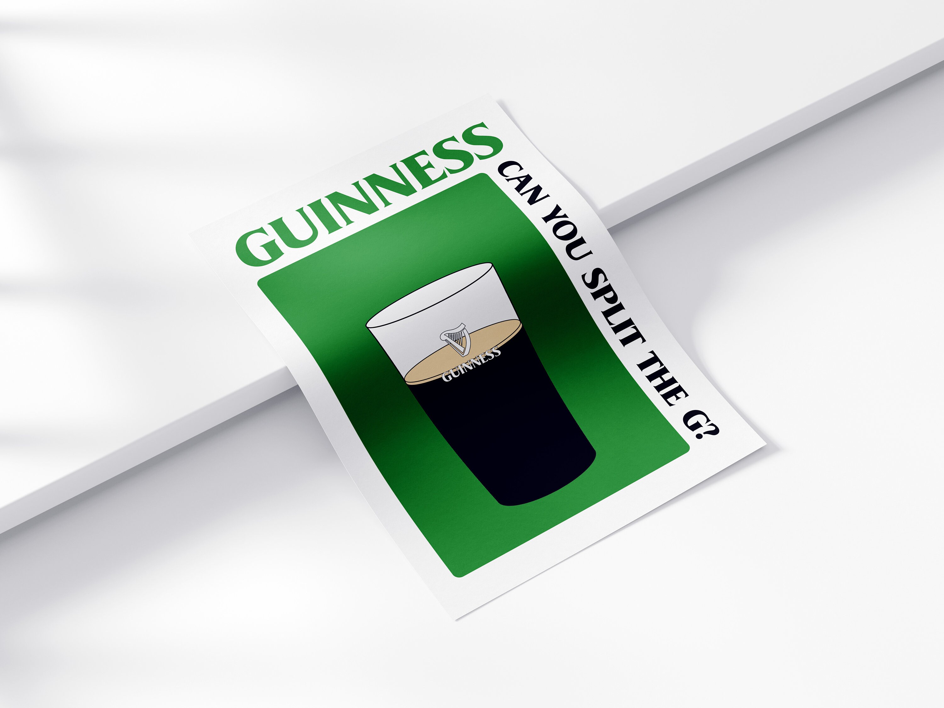 Vintage Pint of Guinness "can You Split the G?" Digital Wall Art Print ...