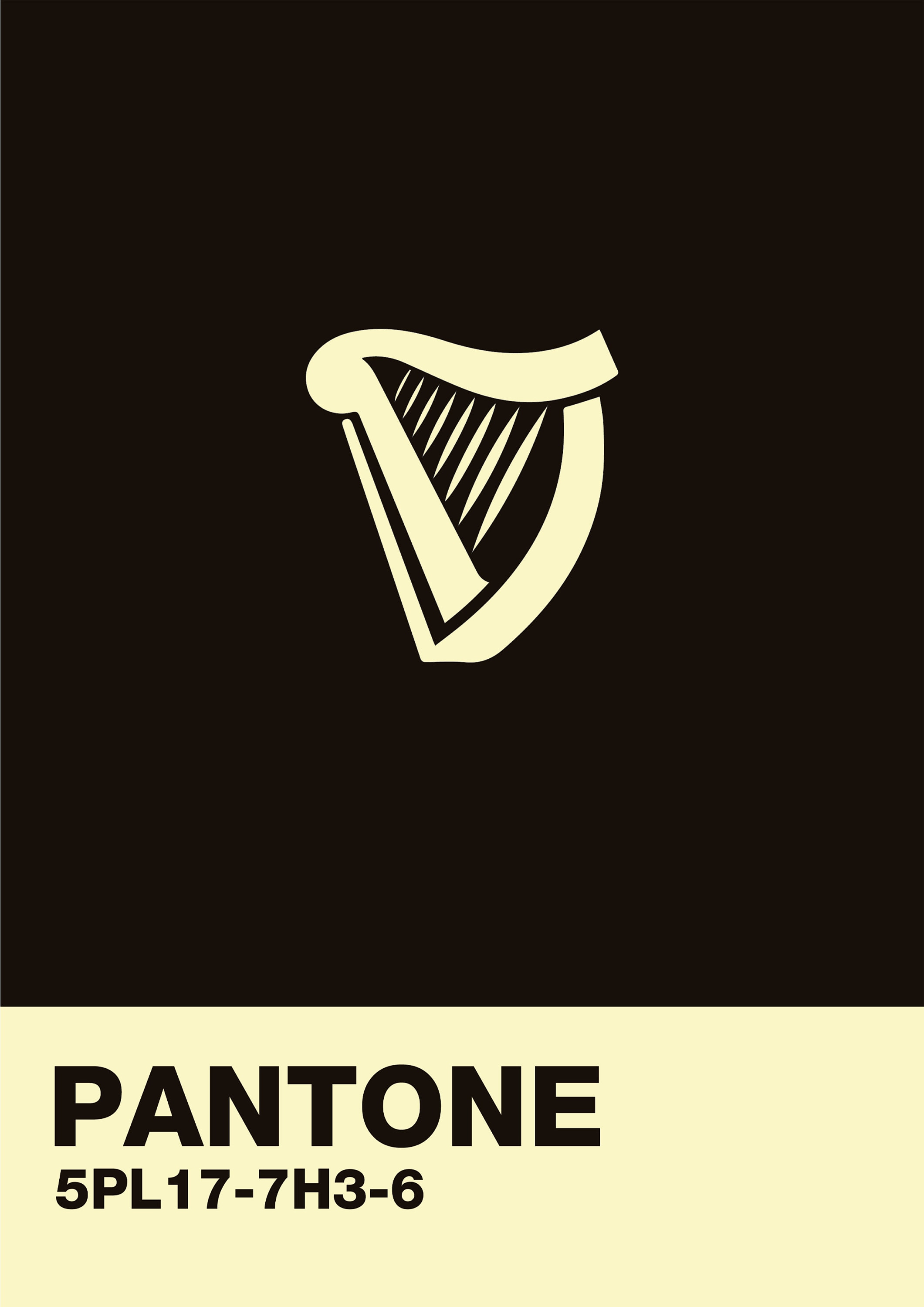 Pantone Guinness in Black and Cream, Modern Style Digital Wall Art ...
