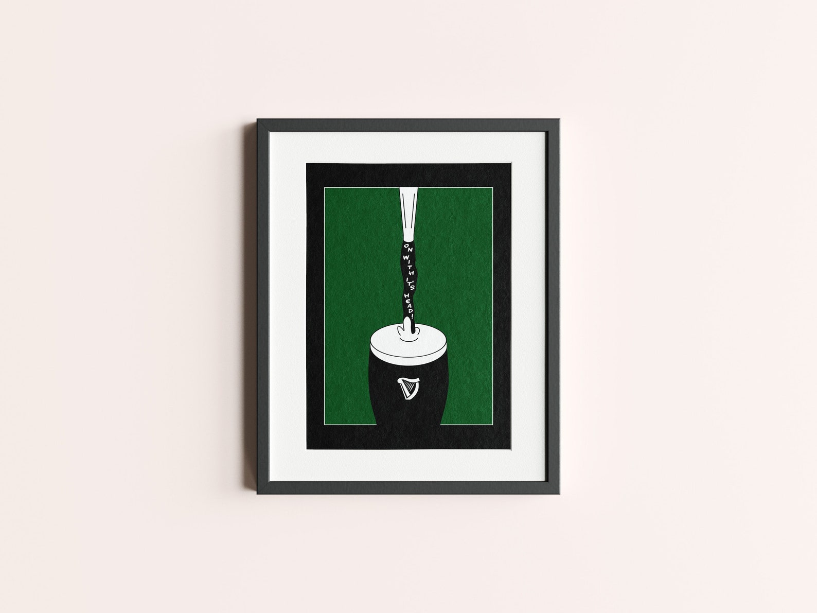 Guinness "on With It's Head" Modern Style Digital Wall Art Print - Etsy