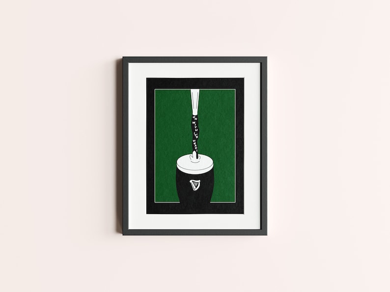 Guinness "on With It's Head" Modern Style Digital Wall Art Print - Etsy