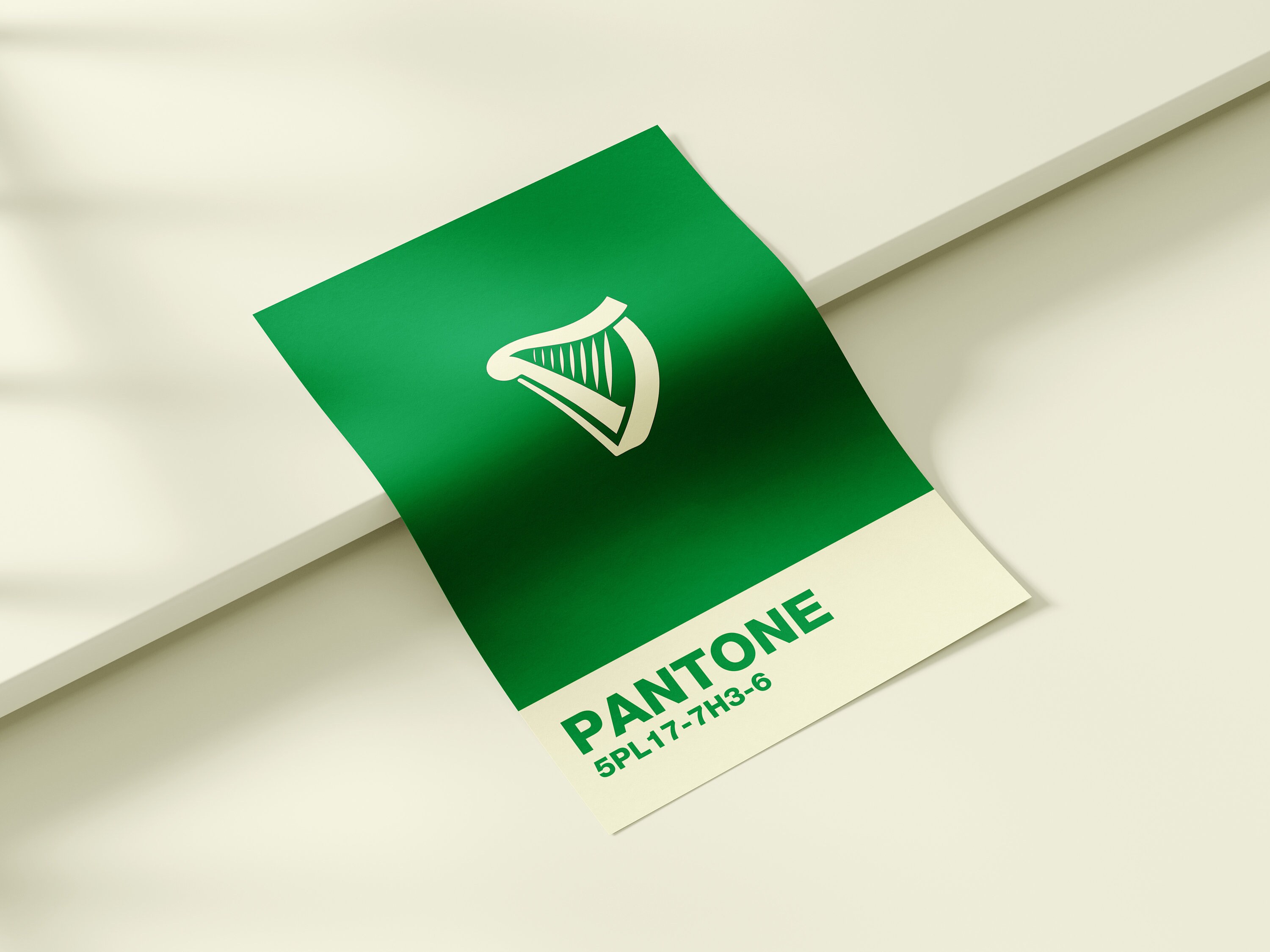 Pantone Guinness in Green and Cream, Modern Style Digital Wall Art ...