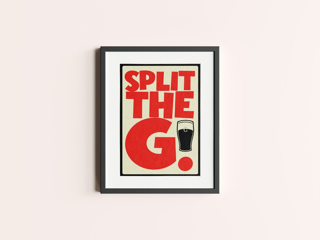 Guinness "split the G" Cartoon Style Digital Wall Art Print - Etsy