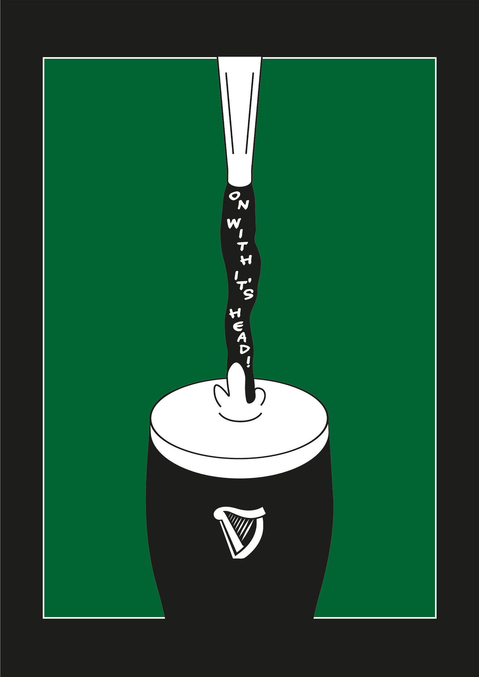 Guinness "on With It's Head" Modern Style Digital Wall Art Print - Etsy