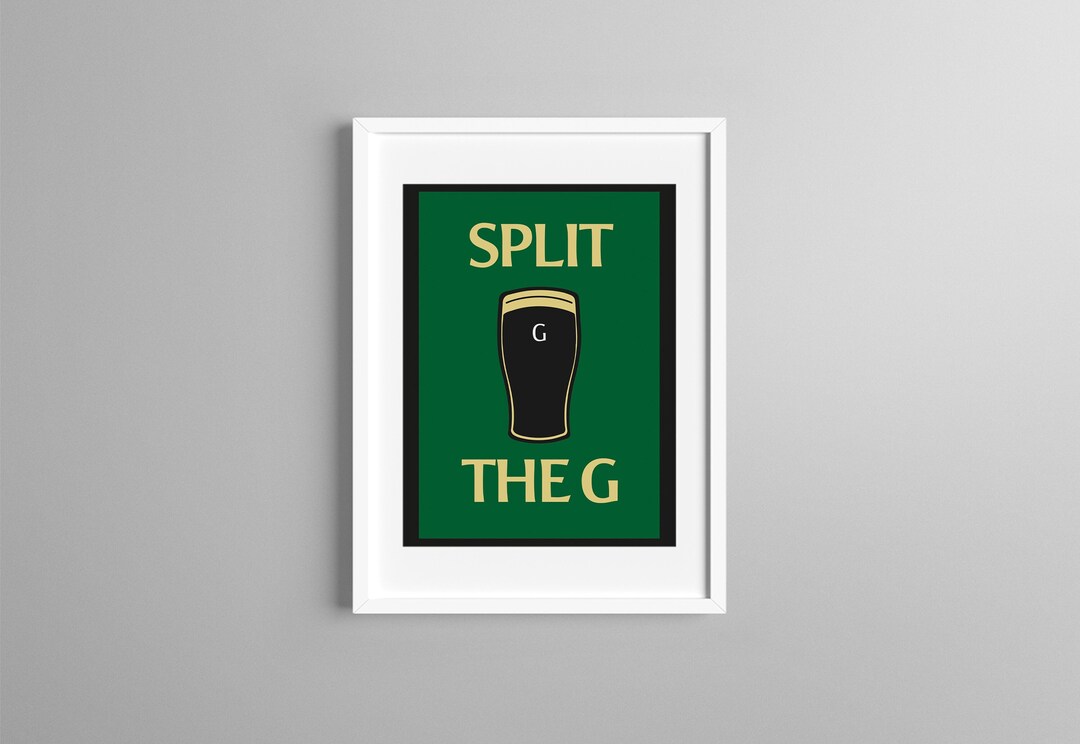 Guinness "split the G" Retro Minimalist Style Digital Wall Art Print - Etsy
