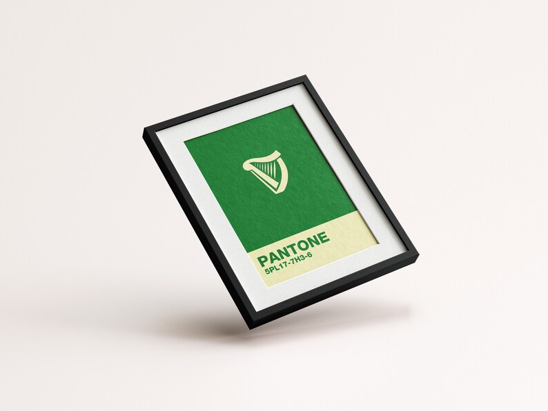 Pantone Guinness in Green and Cream, Modern Style Digital Wall Art ...