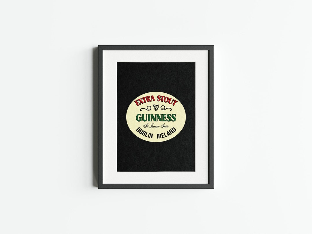 Vintage Guinness Label Advertisement Digital Wall Art Print Black - Etsy
