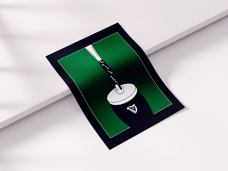 Guinness "on With It's Head" Modern Style Digital Wall Art Print - Etsy