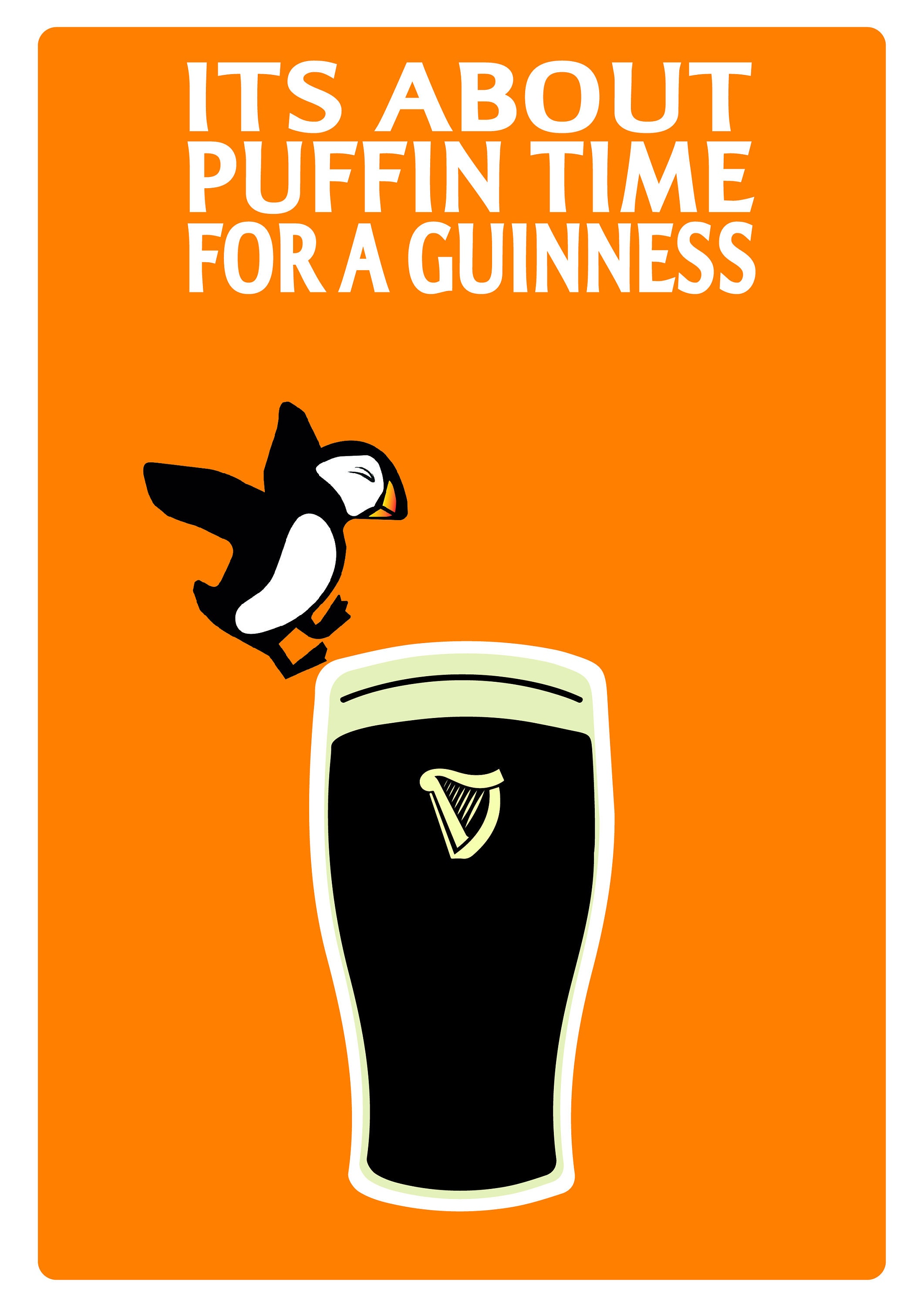 Collection of 3 Minimalist Cartoon Style Guinness Prints of French ...