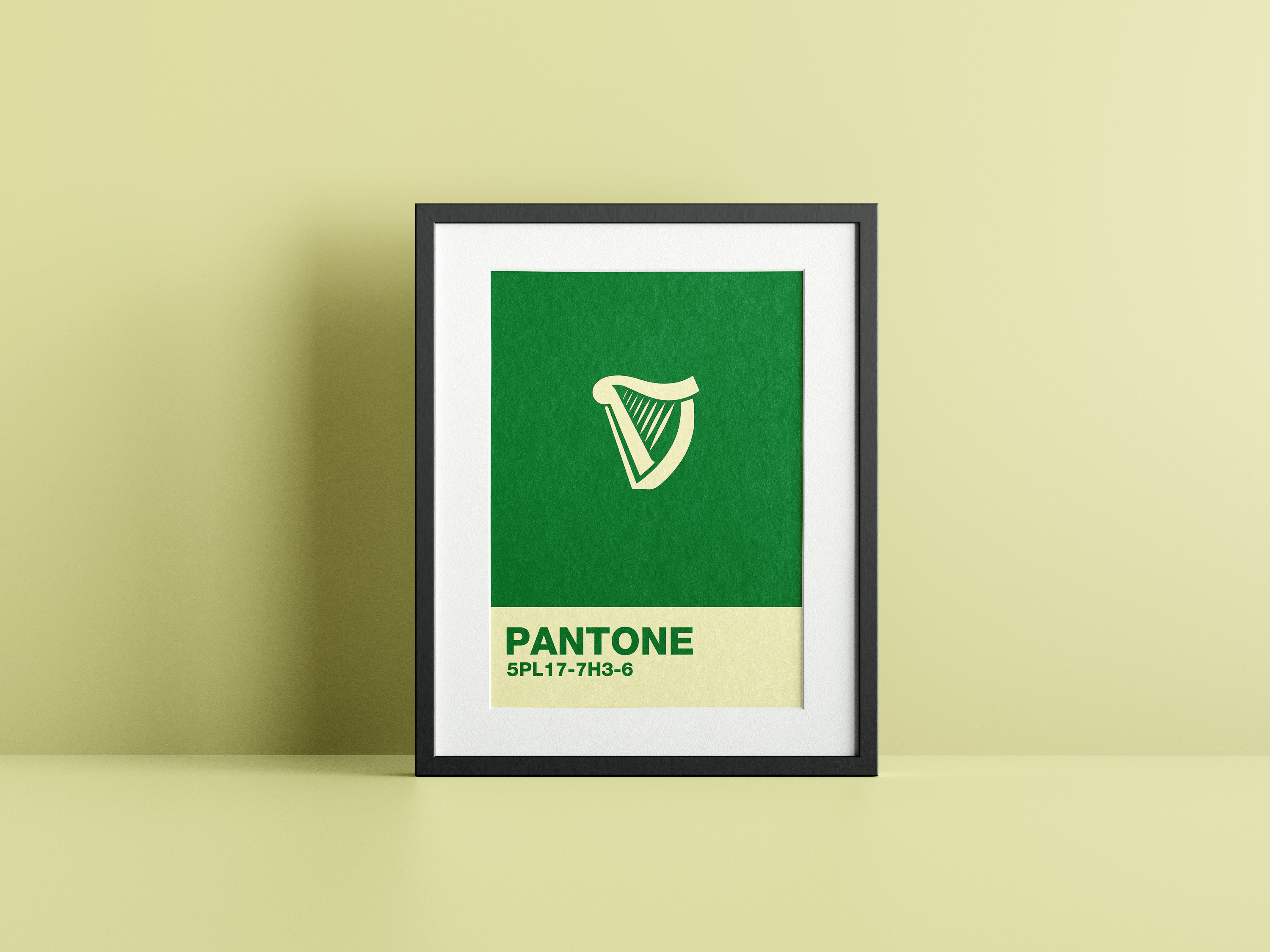Pantone Guinness in Green and Cream, Modern Style Digital Wall Art ...