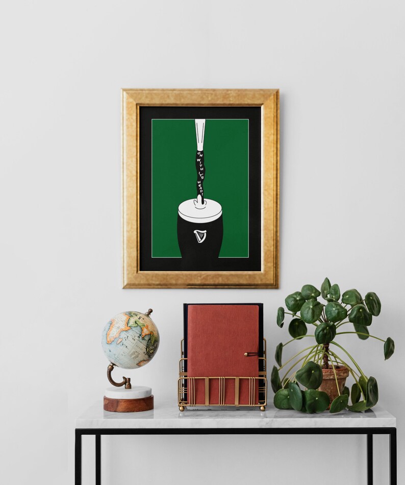 Guinness "on With It's Head" Modern Style Digital Wall Art Print - Etsy