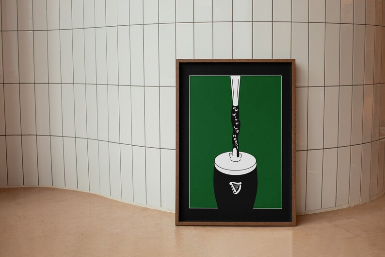 Guinness "on With It's Head" Modern Style Digital Wall Art Print - Etsy