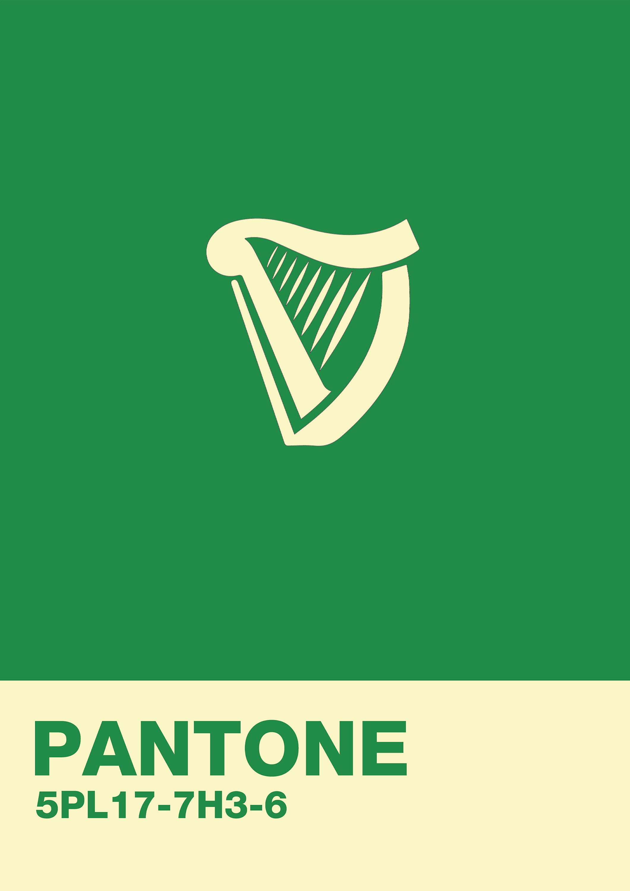 Pantone Guinness in Green and Cream, Modern Style Digital Wall Art ...