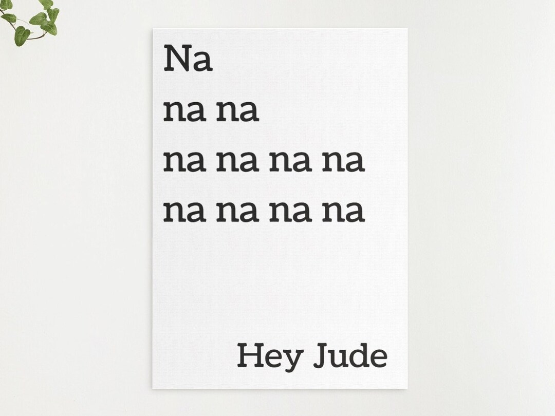 Hey Jude Lyrics Print, Digital Printable Download Only, Music Gifts ...