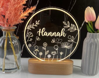 Mountains Custom Name Light | Personalized Bedroom LED Cloud Decor Sign ...