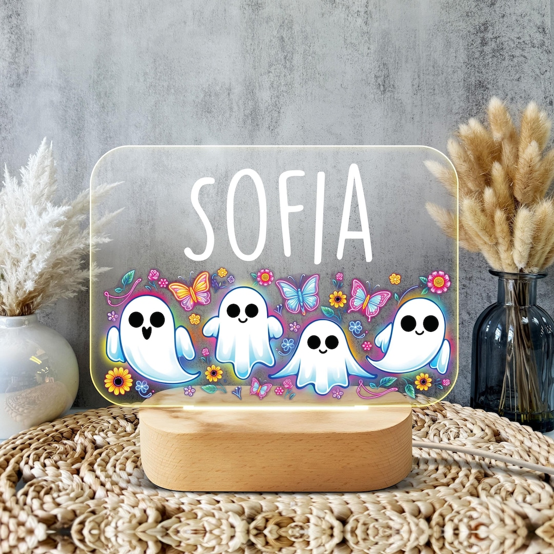 Personalized Ghost Night Light - Custom LED Lamp for Halloween, Perfect ...