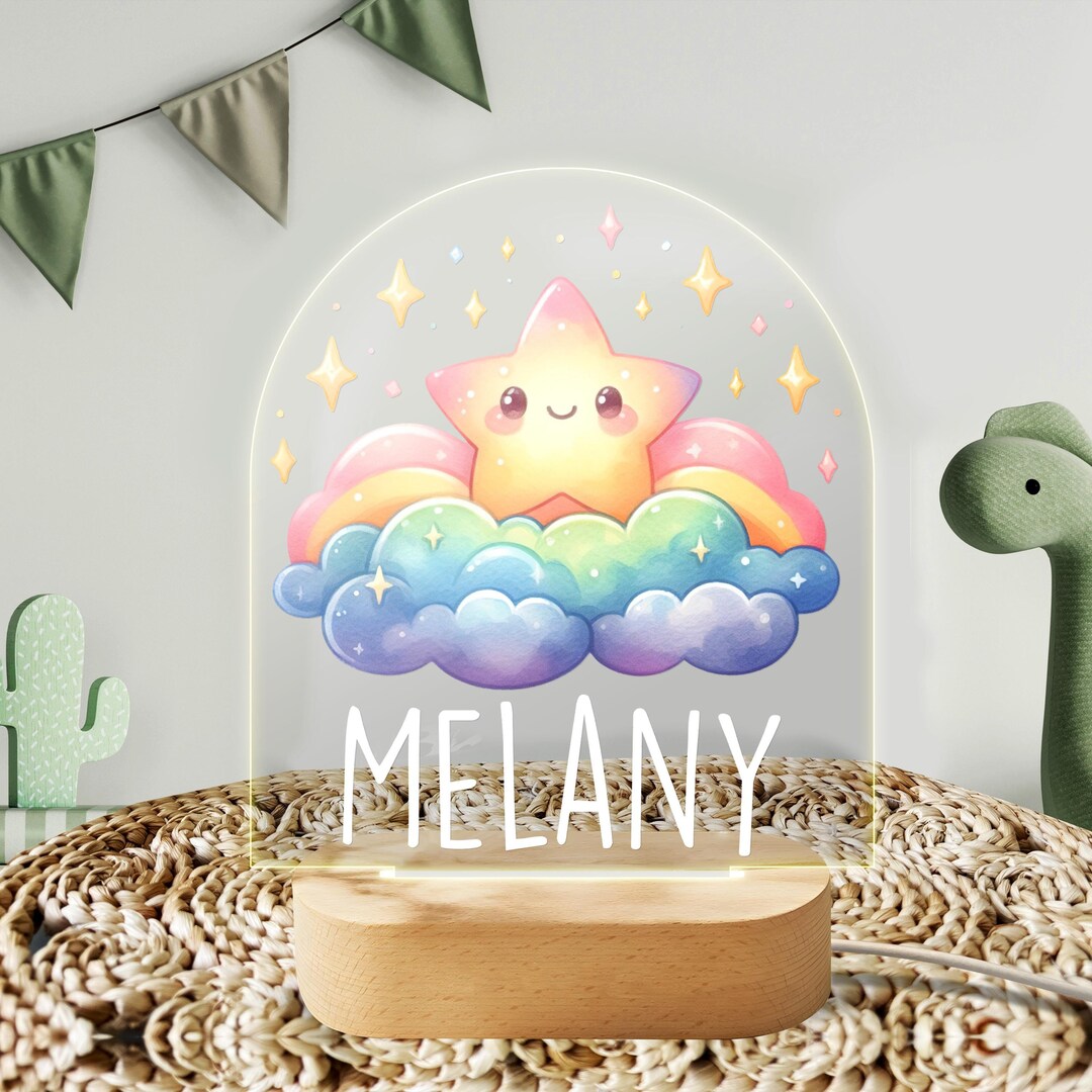 Personalized Stars Night Light - Custom LED Lamp for Kids, Perfect Gift ...