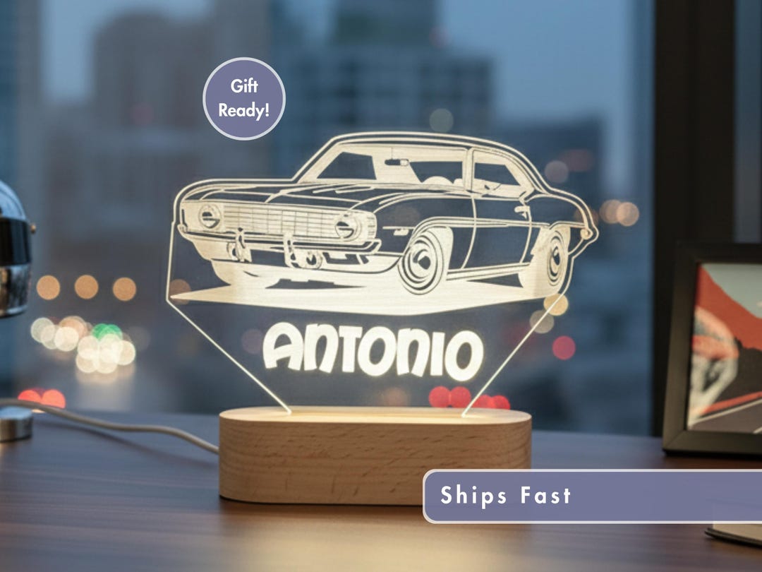 Custom Vintage Car LED Night Light - Classic Car Design Table Lamp ...