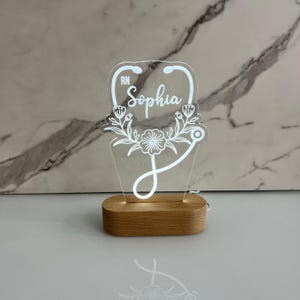Nurse Personalized Night Light. Caduceus Doctor Gift. Custom Night ...