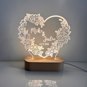 Custom Heart Led Light | Personalized Valentines Gift | Light up Sign ...
