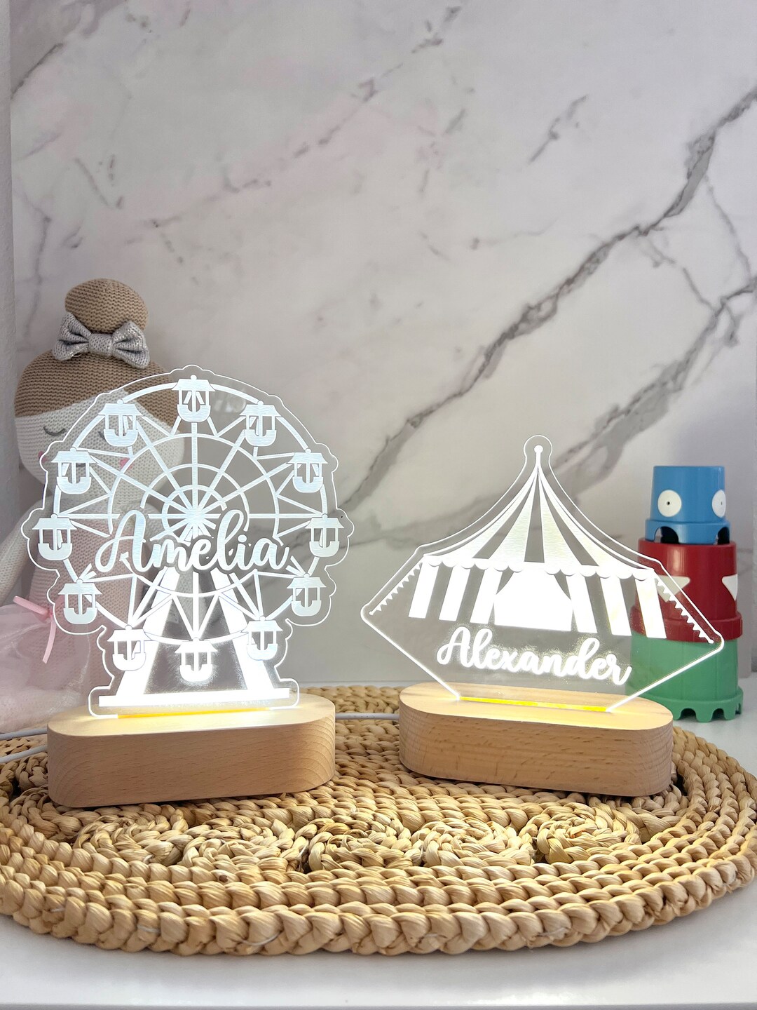 Circus Custom Name Light Personalized Bedroom LED Decor Sign Light up ...