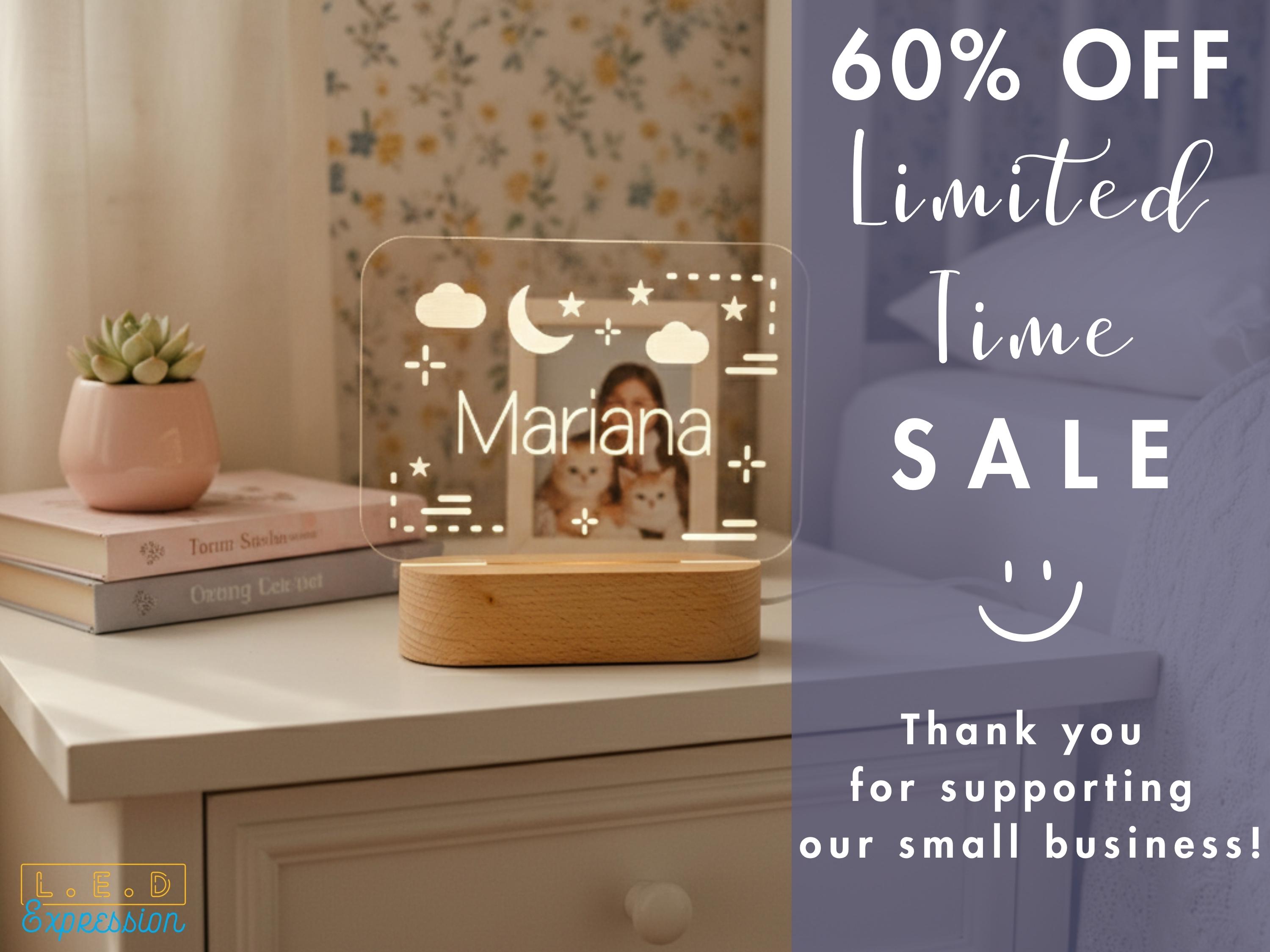 Clouds and Stars Custom Name Light | Personalized Bedroom LED Cloud ...