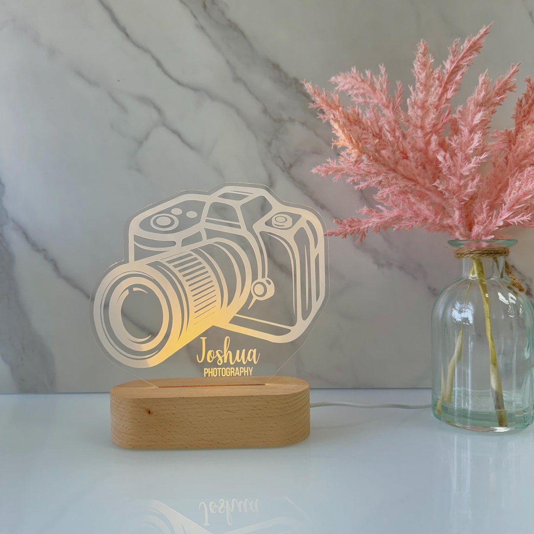 Personalized Camera Night Light Custom LED Photo Room Lamp, Perfect ...