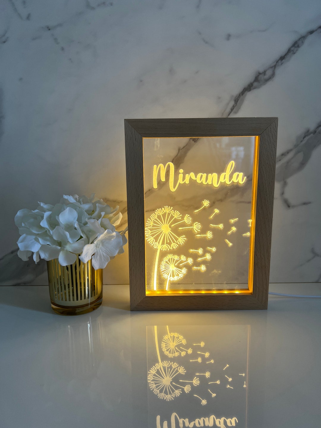 Dandelion LED Photo Frame Lamp | Unique Illuminated Home Decor ...