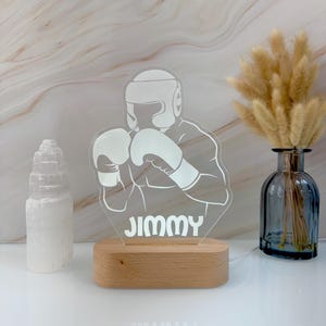 Personalized Boxing Night Light - Custom LED Lamp for Boxers, Perfect ...