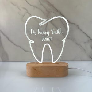 Personalized Dentist Night Light Custom LED Tooth Lamp for Graduation ...