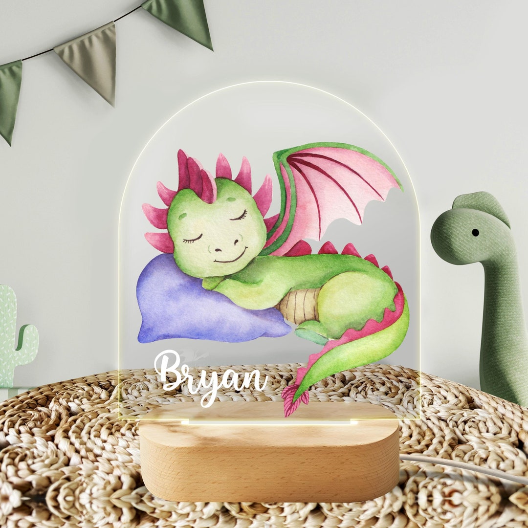 Personalized Dragon Night Light - Custom LED Lamp for Kids, Perfect ...