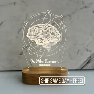 Brain LED Night Light Personalized for Neurologist Gifts, Psychology ...