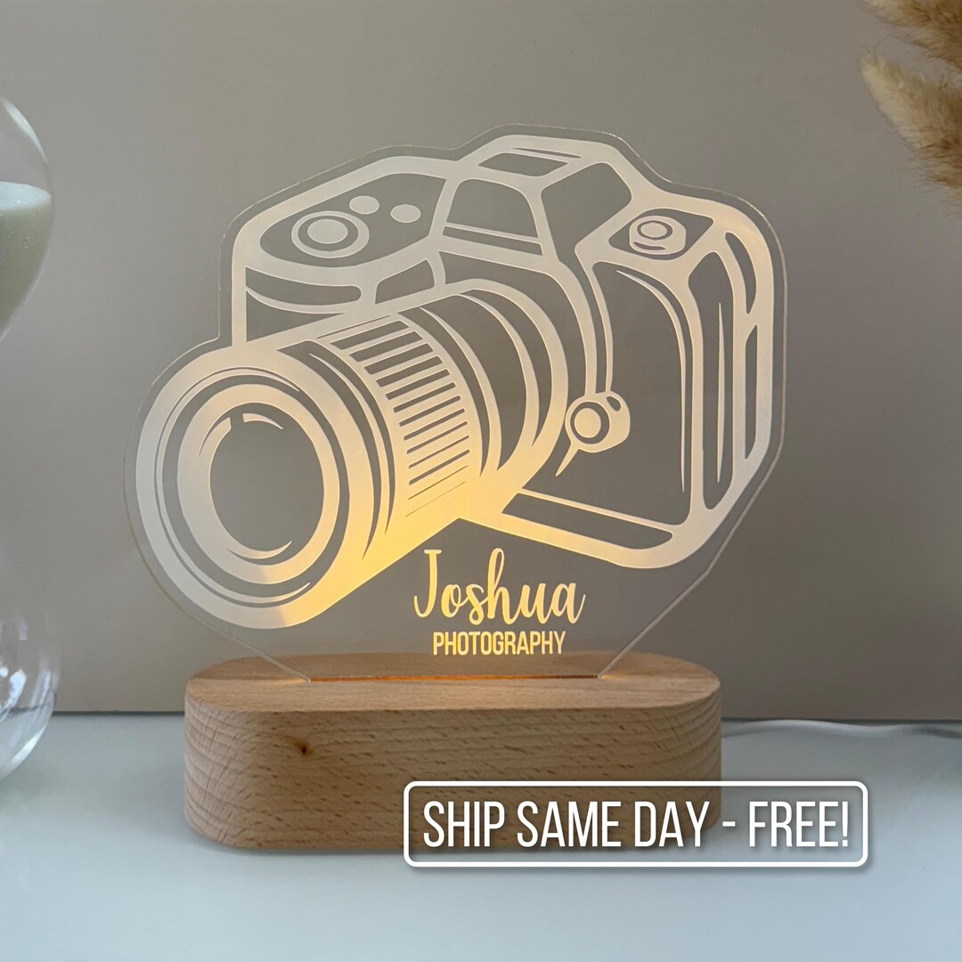 Personalized Camera Night Light - Custom LED Photo Room Lamp, Perfect ...