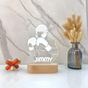 Personalized Boxing Night Light - Custom LED Lamp for Boxers, Perfect ...