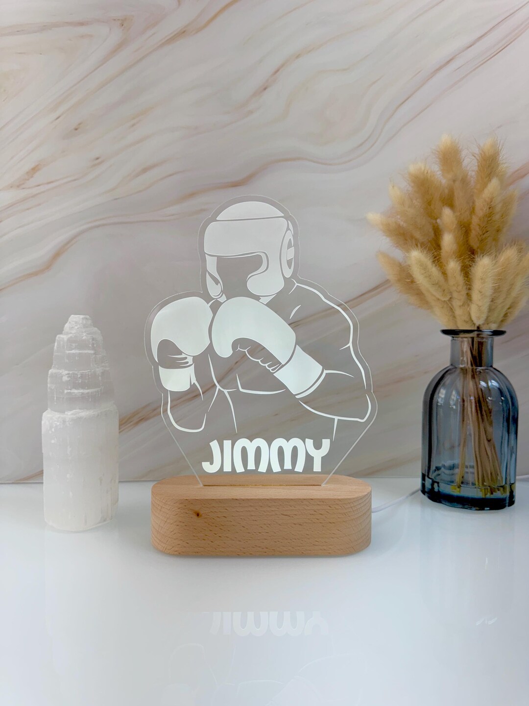Personalized Boxing Night Light Custom LED Lamp for Boxers, Perfect ...