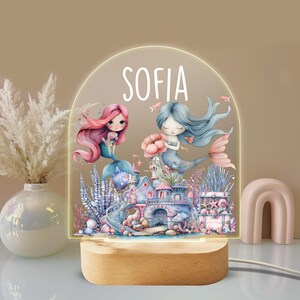 Personalized Mermaid Night Light - Custom LED Lamp for Kids, Perfect ...