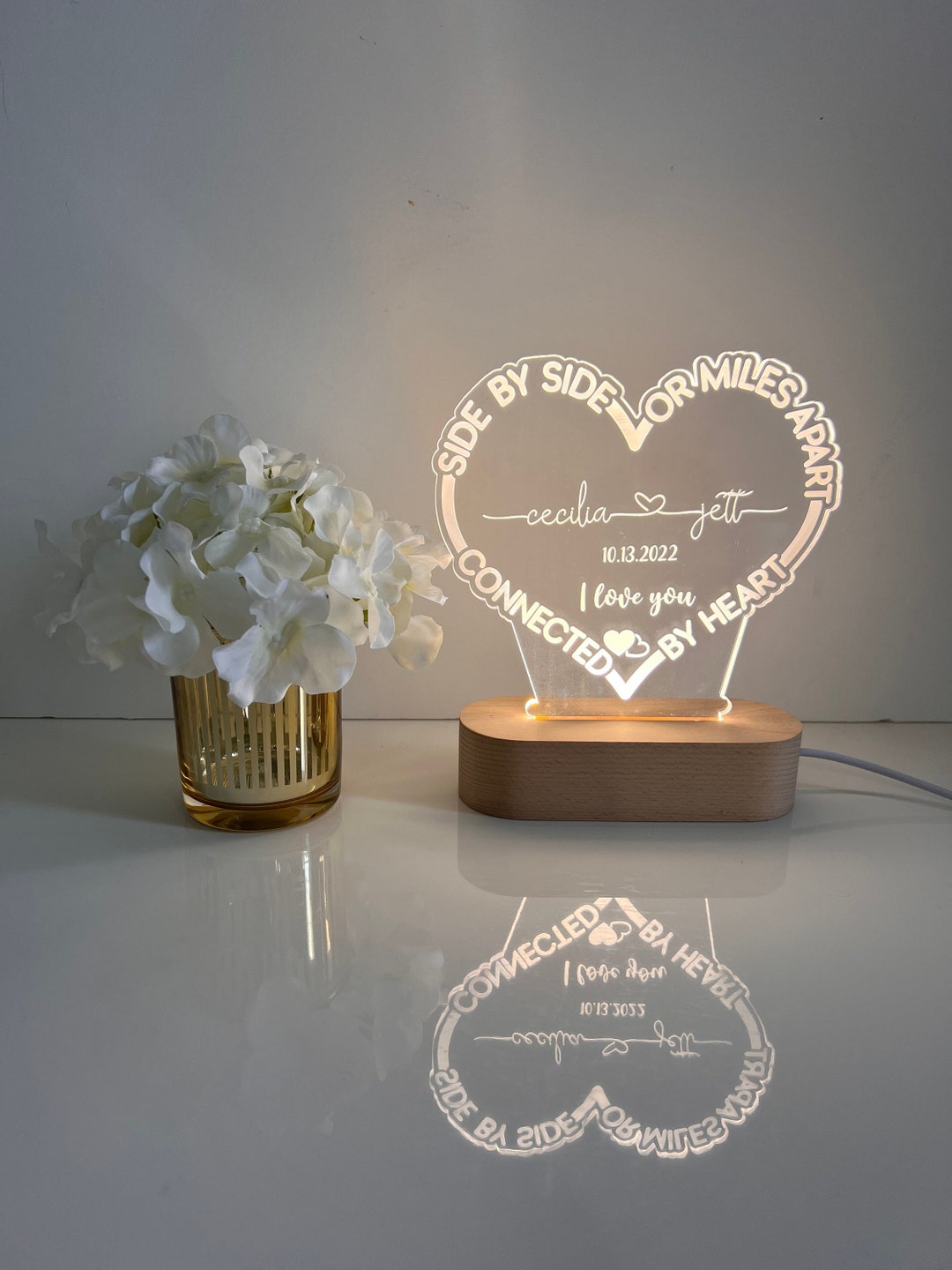 Long Distance Custom Light | Personalized Valentines Gift | Light up ...