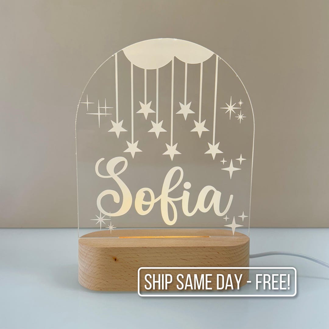 Personalized Star Night Light - Custom LED Lamp for Kids, Perfect Gift ...
