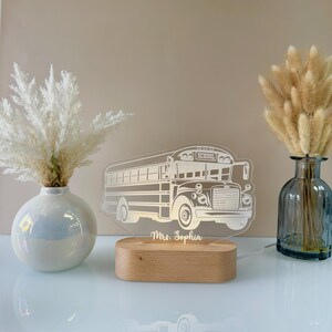 Personalized School Bus Night Light - Custom LED Lamp for Kids, Perfect ...