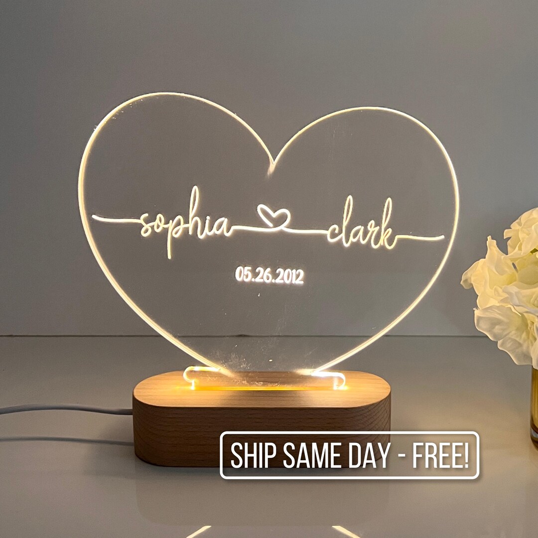 Custom LED Name Light | Personalized Valentines Gift | Light up Sign ...