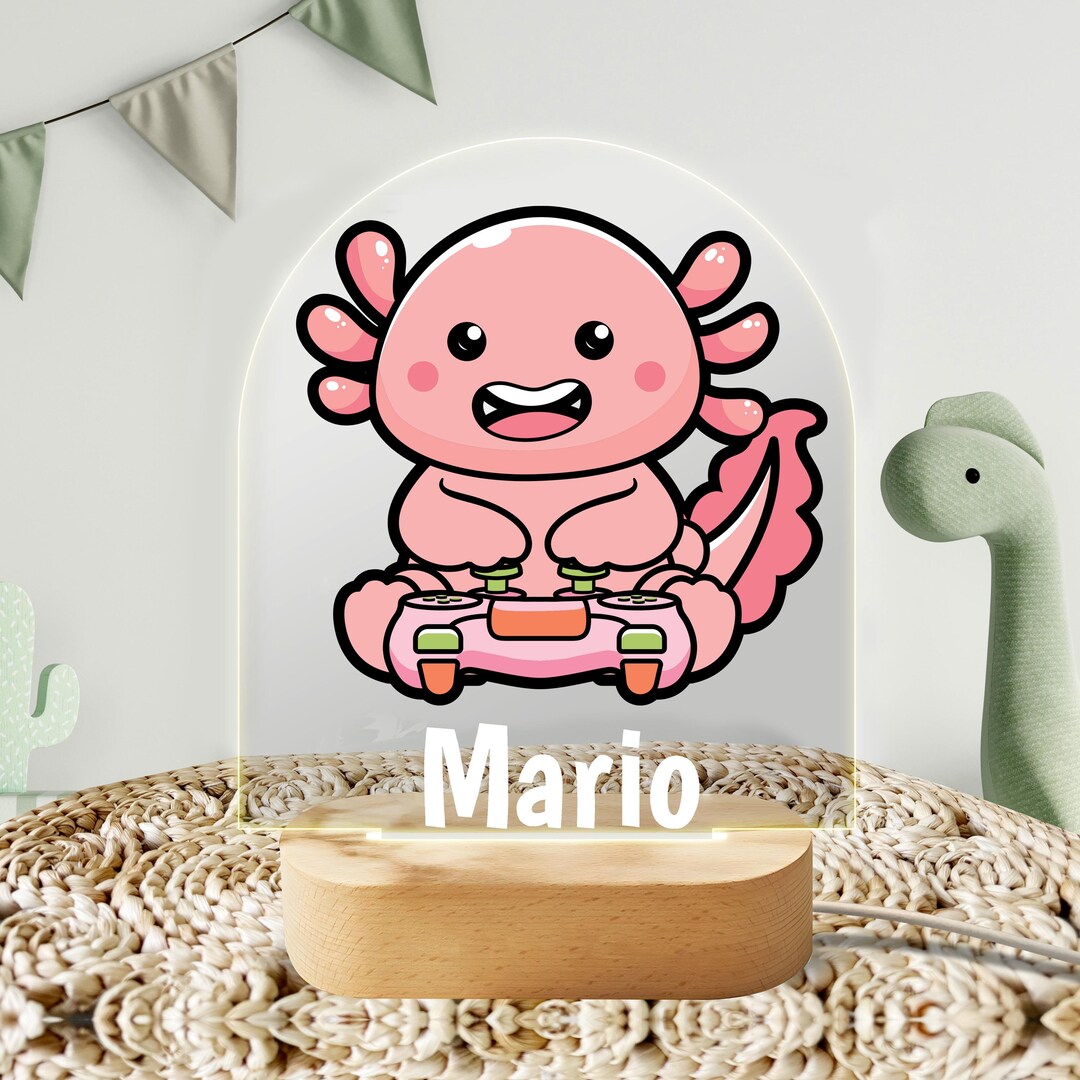 Personalized Axolotl Night Light - Custom LED Lamp for Kids, Perfect ...
