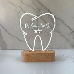 Personalized Dentist Night Light - Custom LED Tooth Lamp for Graduation ...