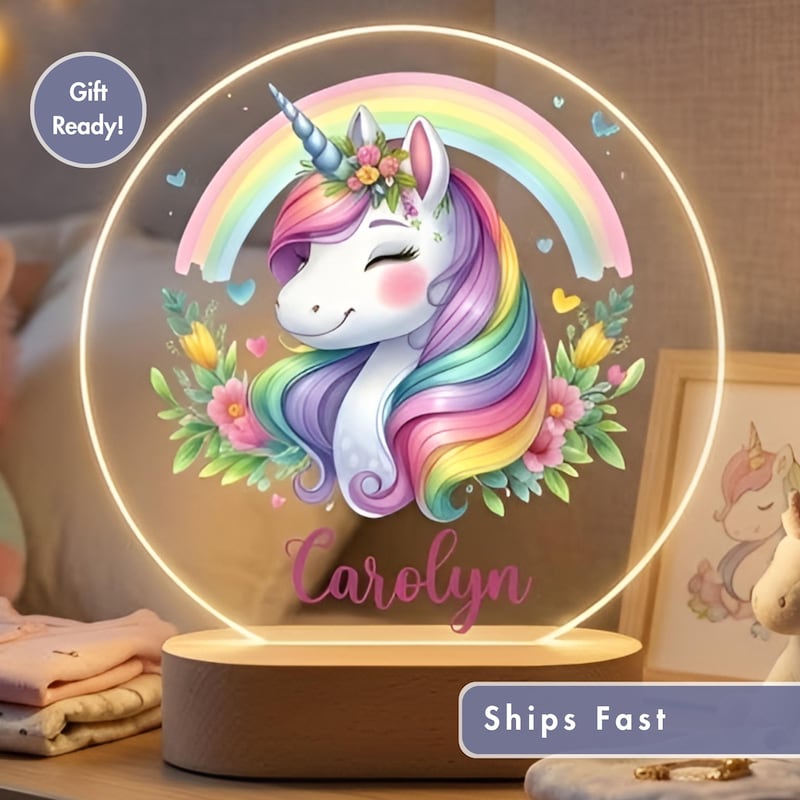 Unicorn Lamp Personalised - Etsy