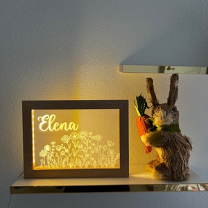 Garden and Floral LED Photo Frame Lamp | Personalized Light-up Name ...