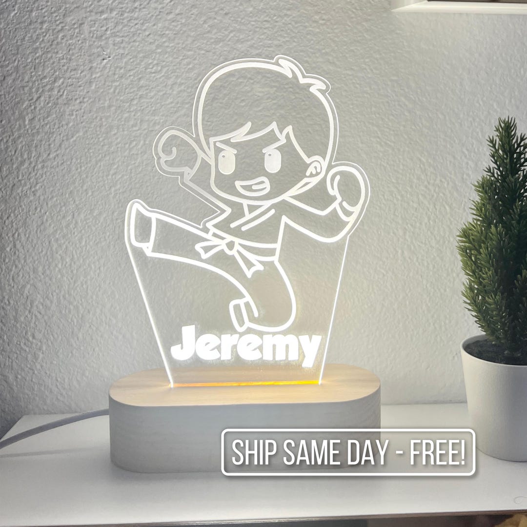 Karate Custom Name Light | Personalized Bedroom LED Cloud Decor Sign ...