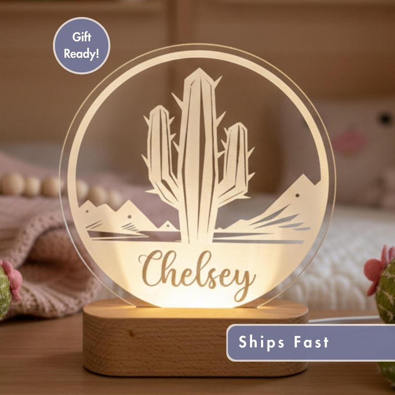 Cactus Led Nightlight - Etsy