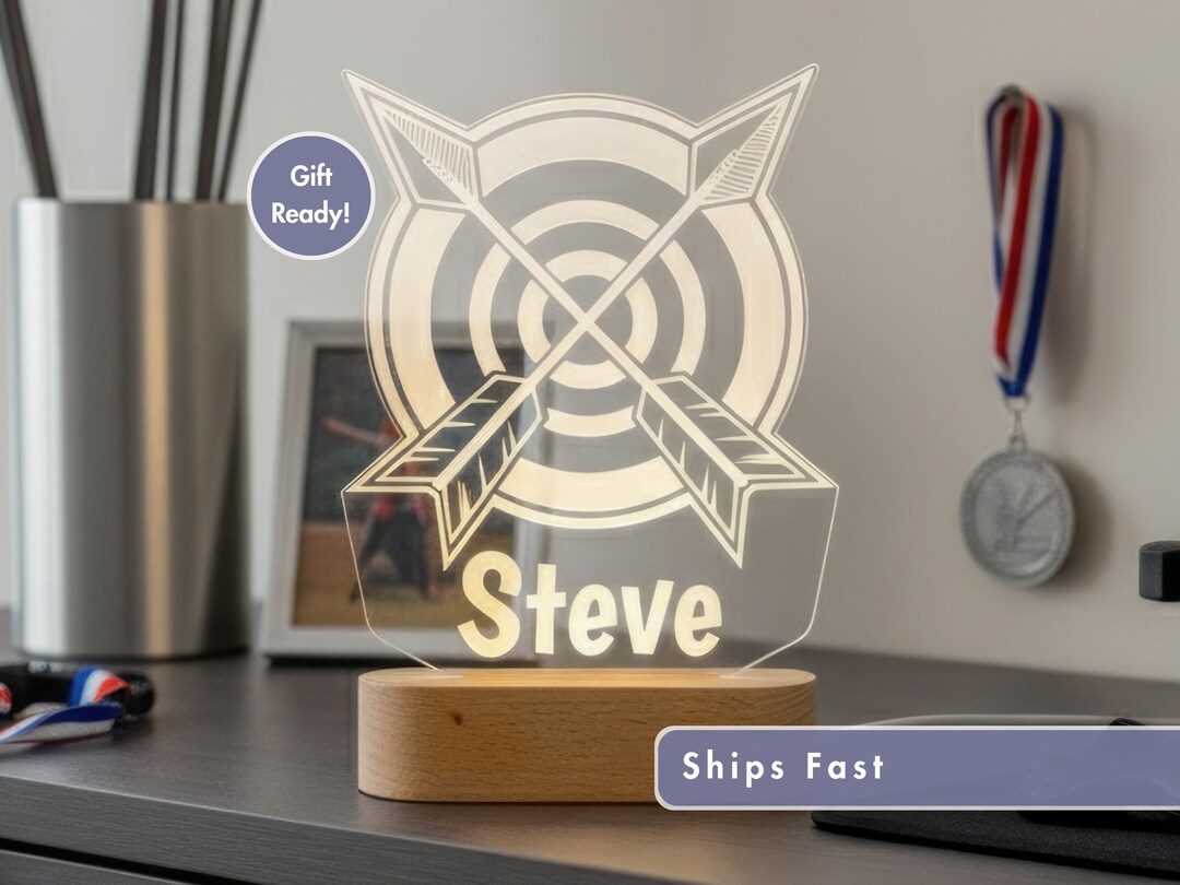 Personalized Archery Night Light - Custom LED Lamp Gift for Archery ...