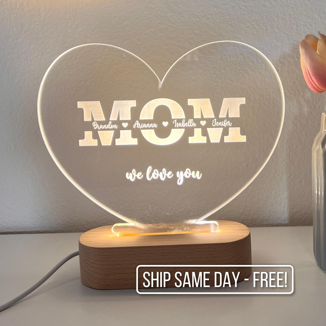 Custom LED Name Light | Personalized Gift for Mom | Light up Sign ...