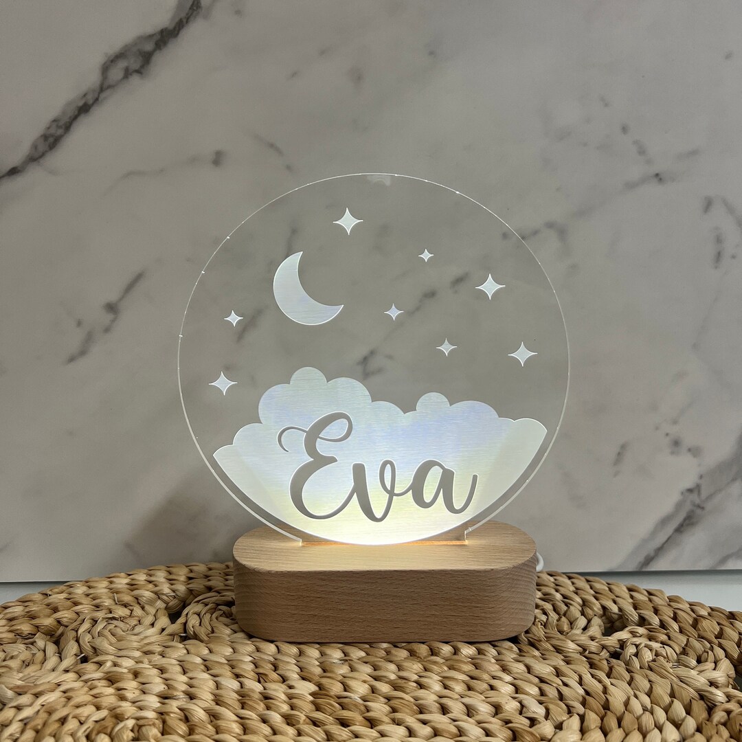 Clouds and Stars Custom Name Light Personalized Bedroom LED Cloud Decor ...